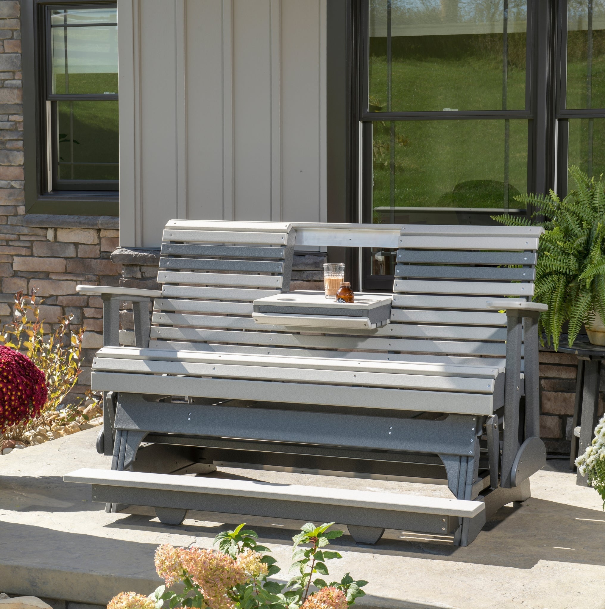 LuxCraft 5' Plain Balcony Glider with Raised Seat & Console – Gatewood ...