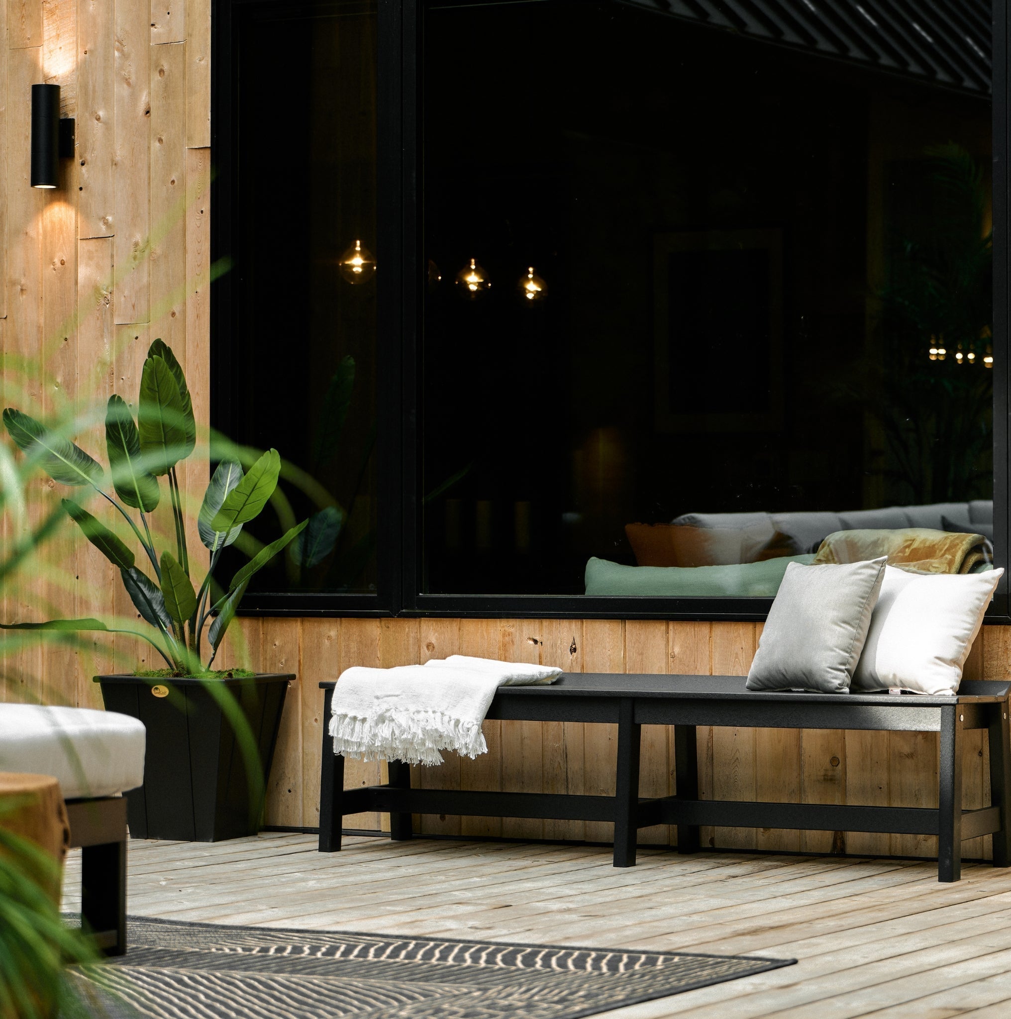 LuxCraft 72" Café Dining Bench for Comfortable Outdoor Seating ...